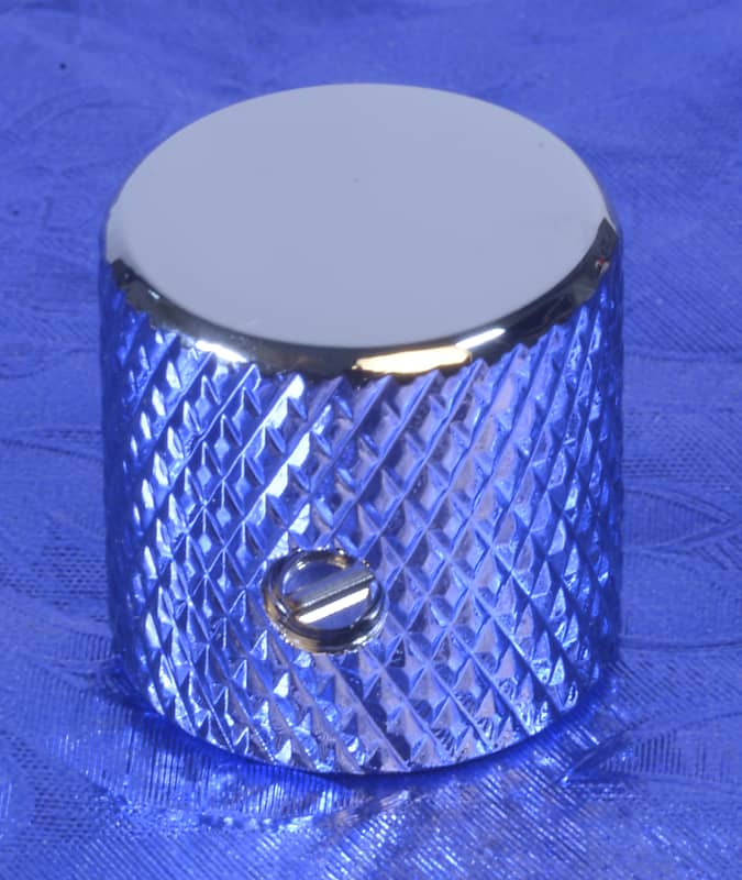 1 Chrome Vintage Tele Style Flat Top Knurled Knob For 6mm Solid Shaft ...