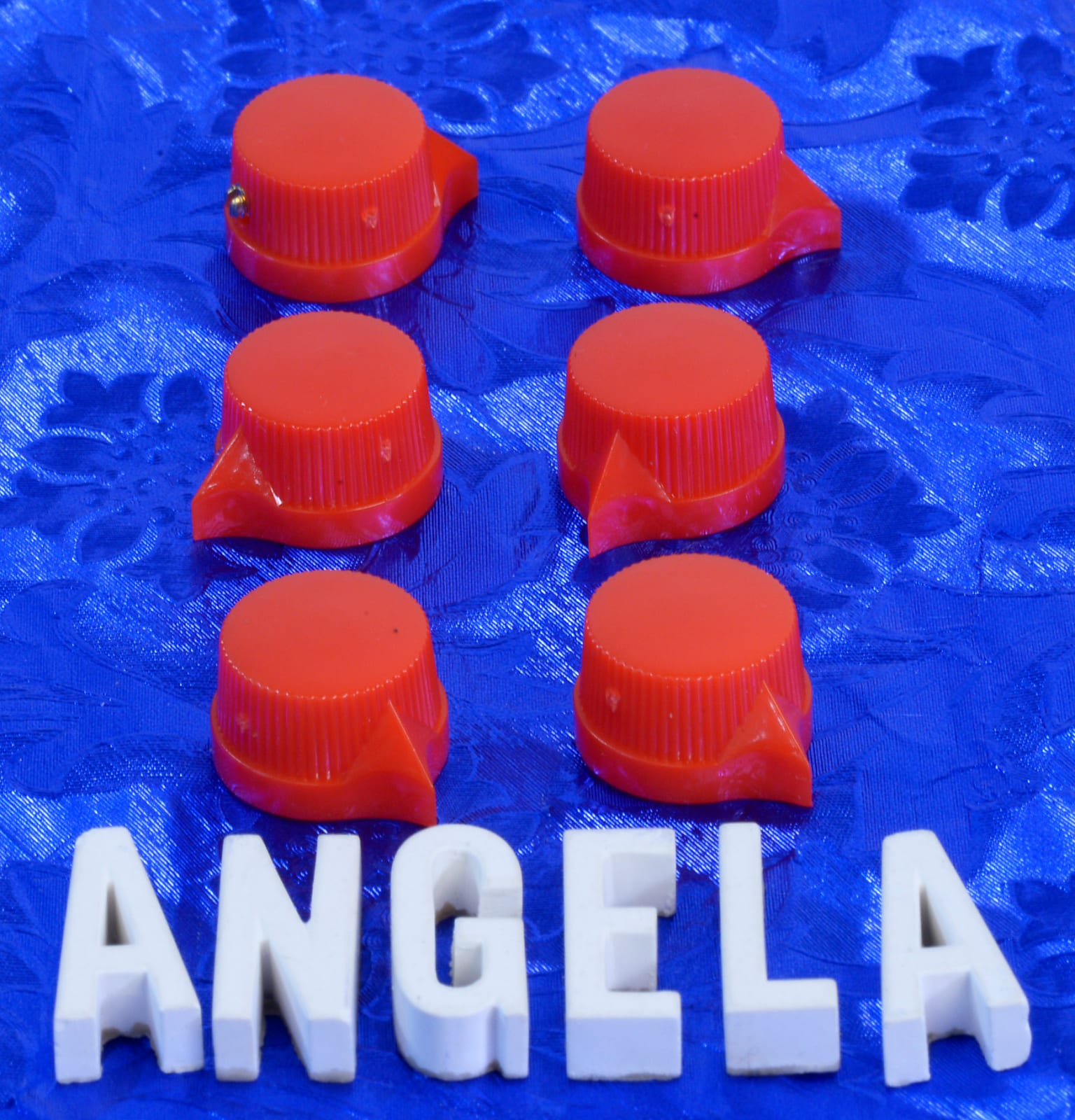 Six Red Plastic Pointer Set Screw Knobs For Amps, Effects, Studio Gear ...