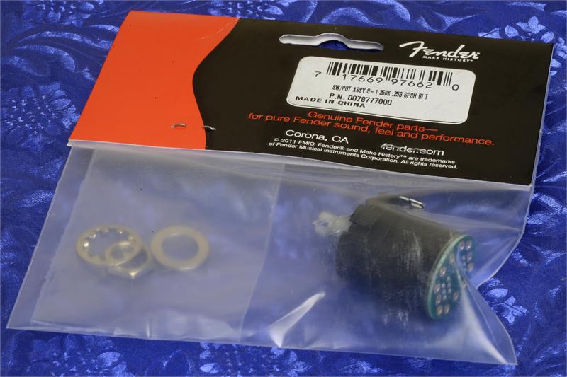 Fender Pot/Switch S-1, 250K, .25B Split Shaft Bi Tech, 0078777049 ...