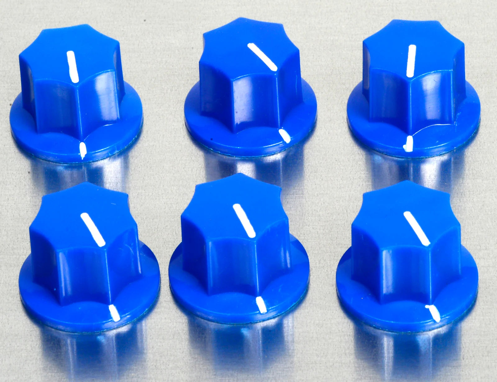 Six Blue Skirted Set Screw Knobs For Effects, Amps, Studio Gear #BBSK ...