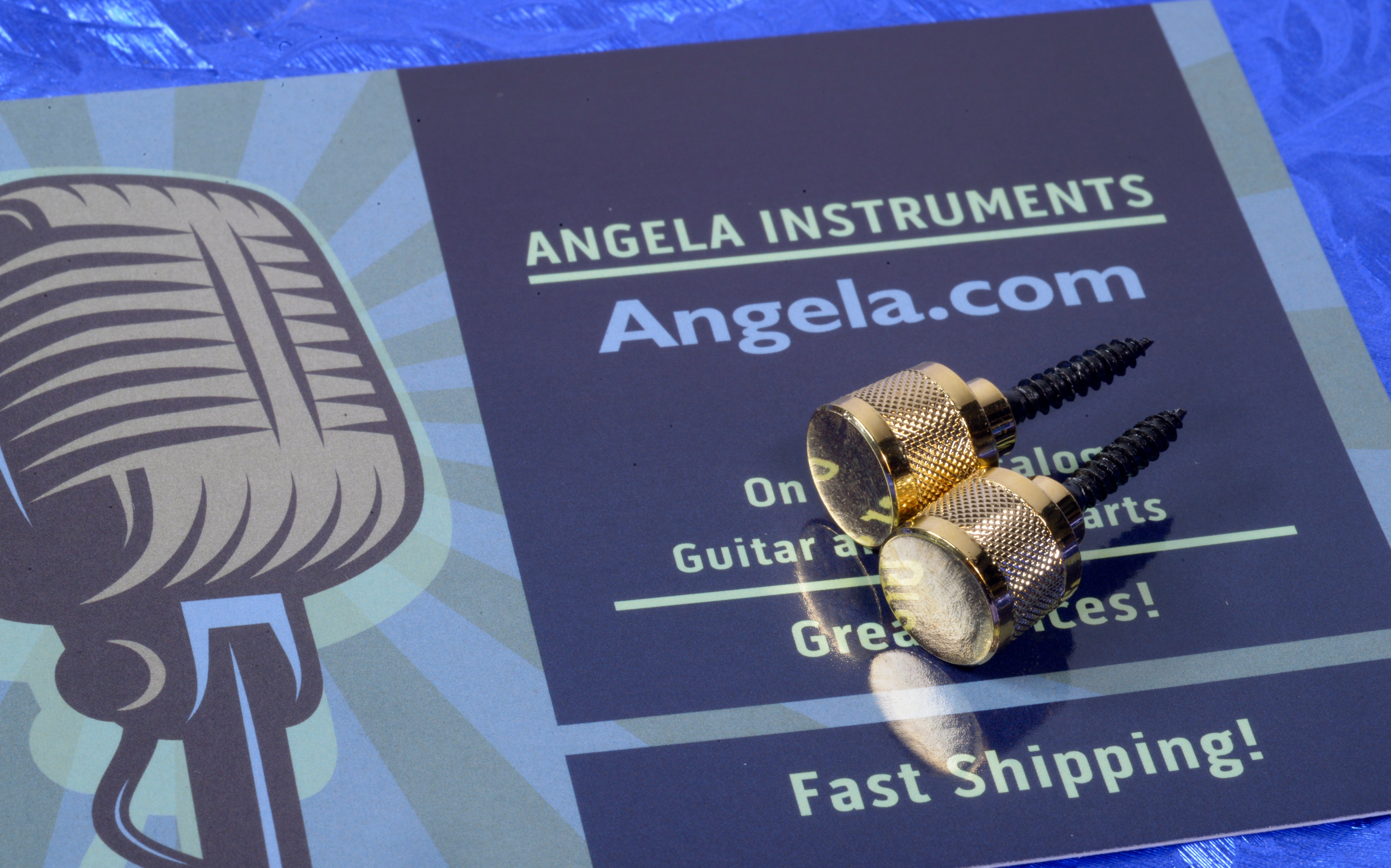 2 Gold Strap Knobs Buttons With Hanger Bolts For Gretsch, #GGGSB ...