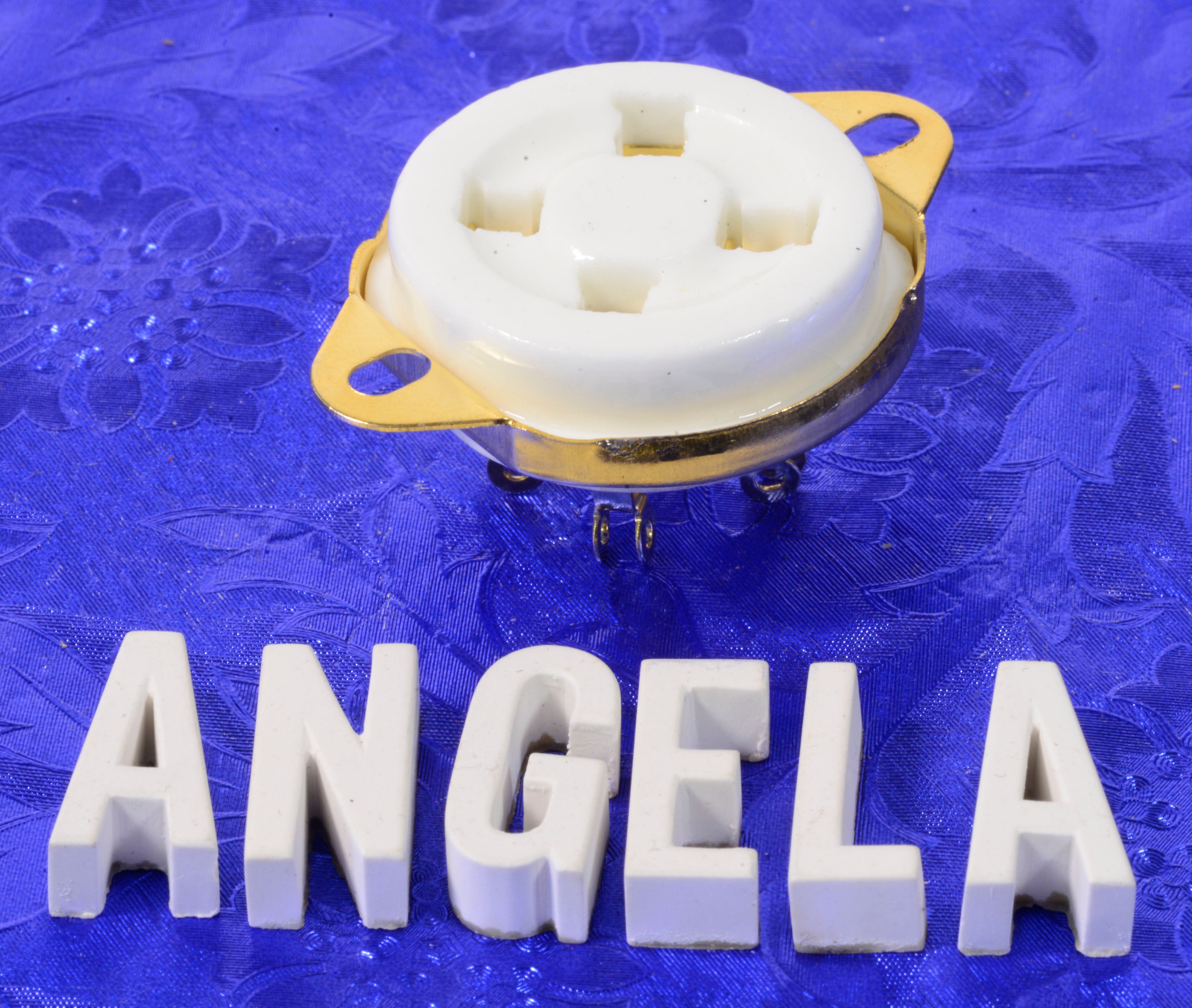 4 Pin White Ceramic And Gold Bottom Chassis Mount Socket For 300B, 2A3 ...