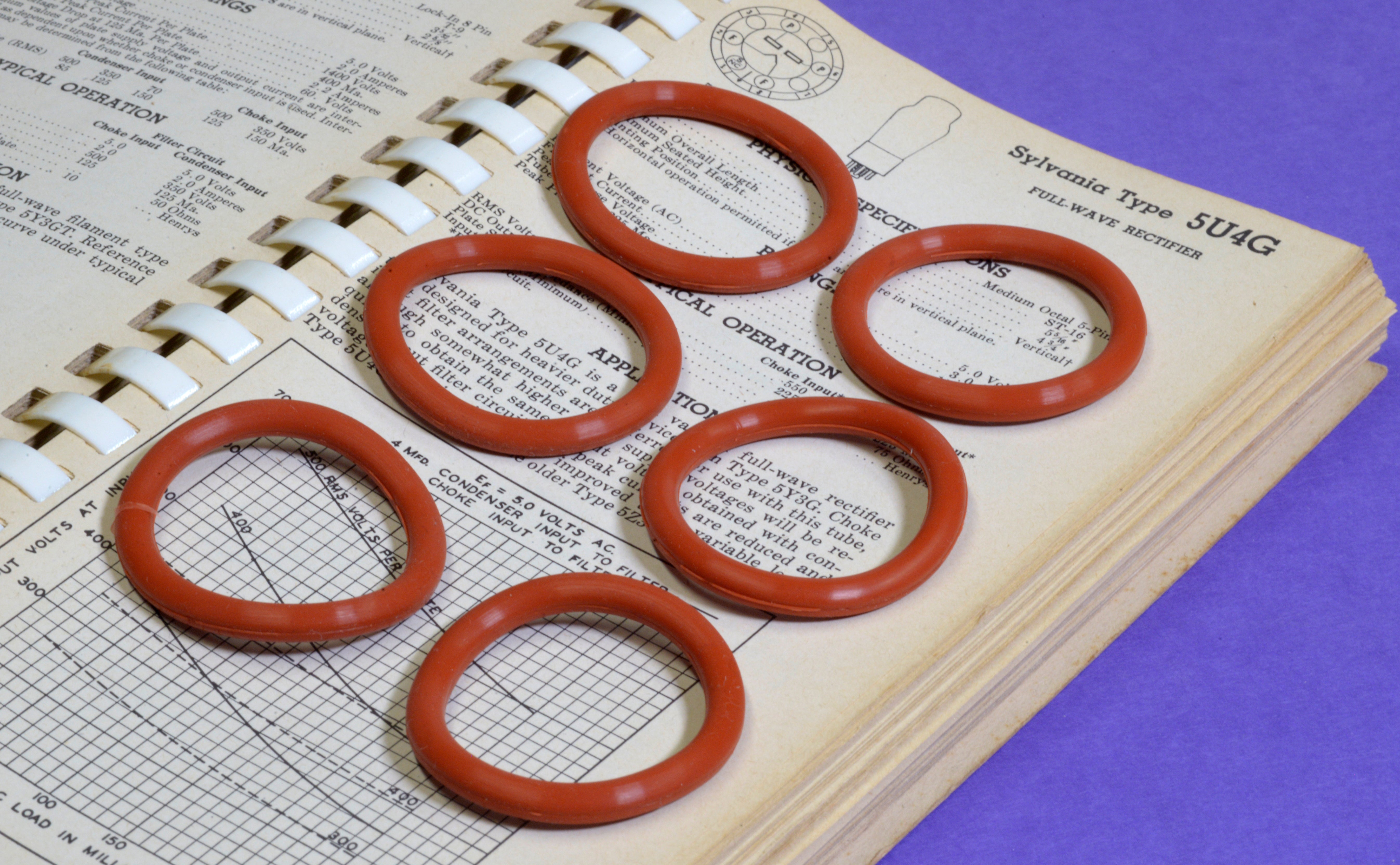 Six 35mm Inside Diameter Red Rubber Tube Damping Ring For Triodes, Pen ...