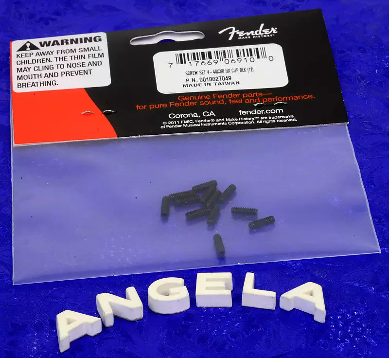 Fender American Deluxe Tele, 4-40 x 3/8 Black Saddle Height Screws, 1 ...